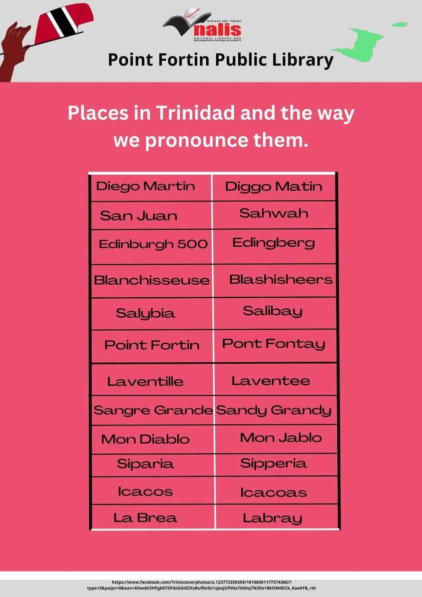 Trinidad Tobago Lazy Place Names Trinidad Tobago Lazy Place Names